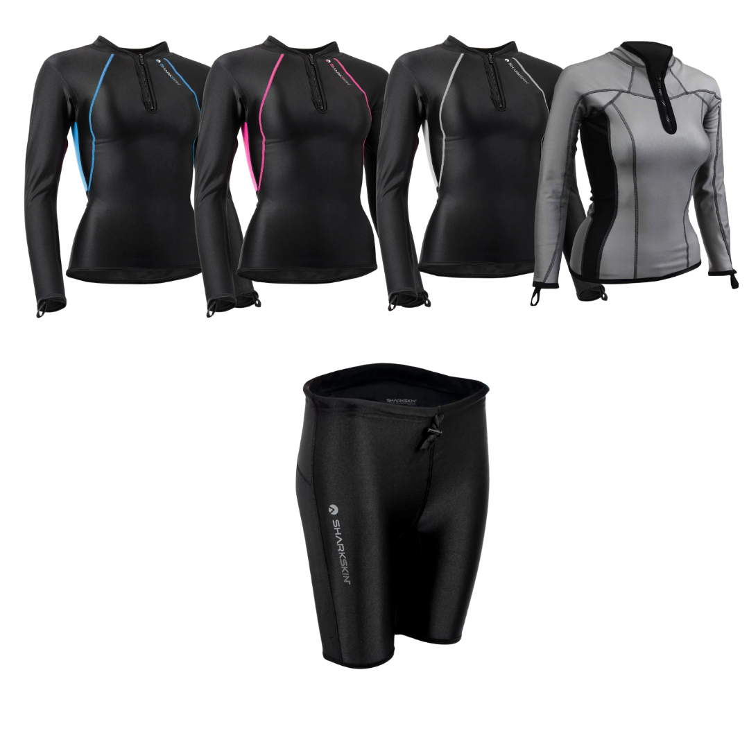 CHILLPROOF LONG SLEEVE CHEST ZIP TOP - WOMENS + CHILLPROOF SHORT PANTS ...